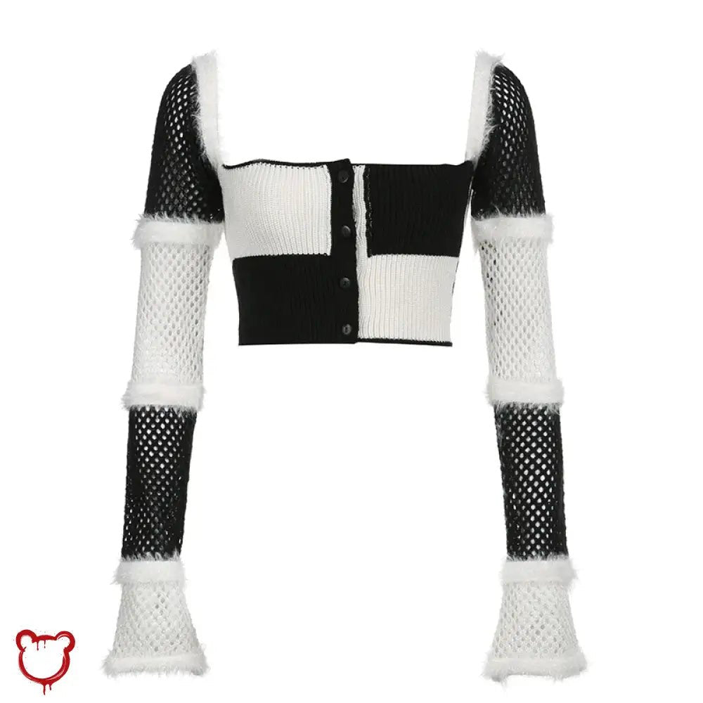 Black and White Fishnet Sweater: Toasty and Chic. – The Cursed Closet