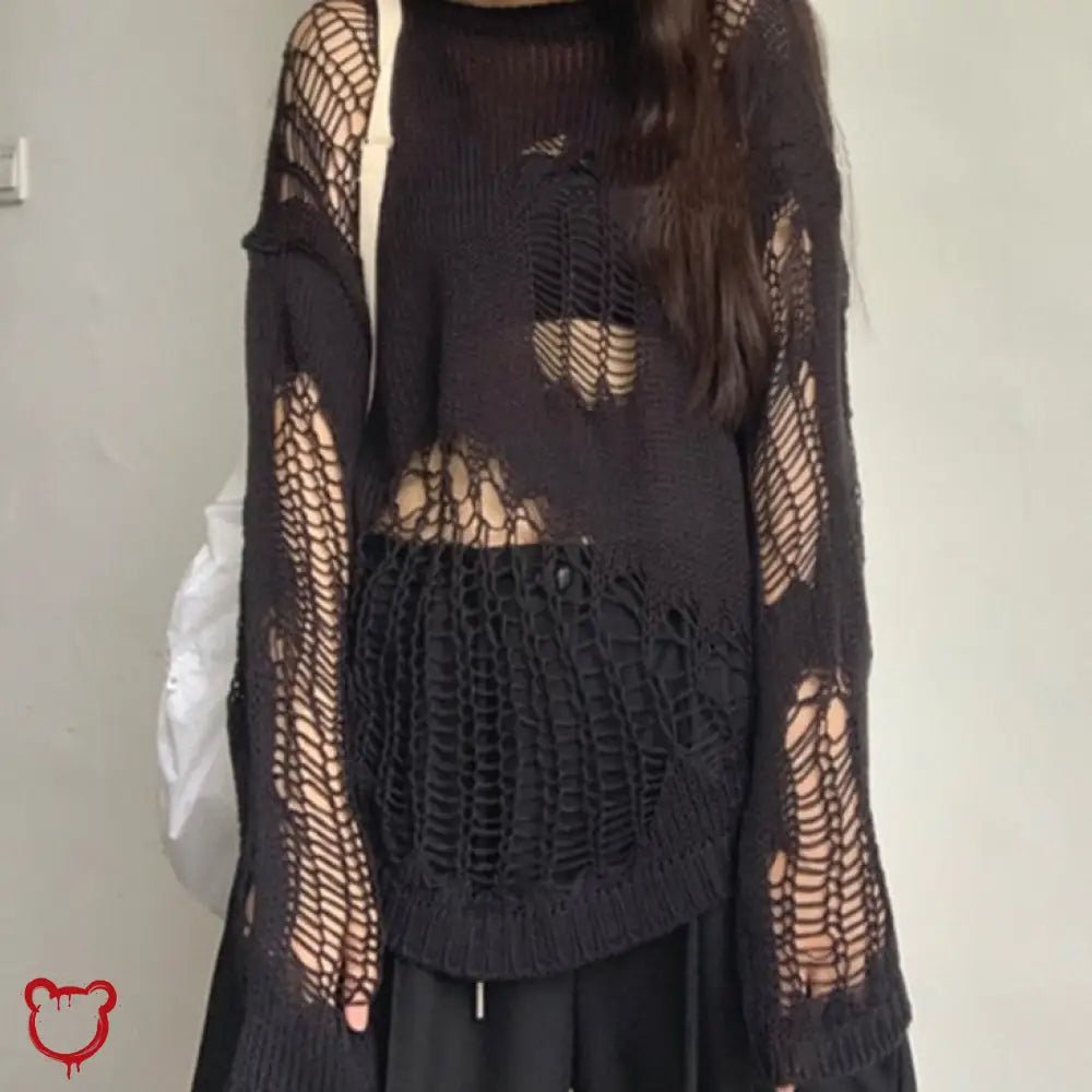 "Black Grunge Oversized Sweater" – The Cursed Closet