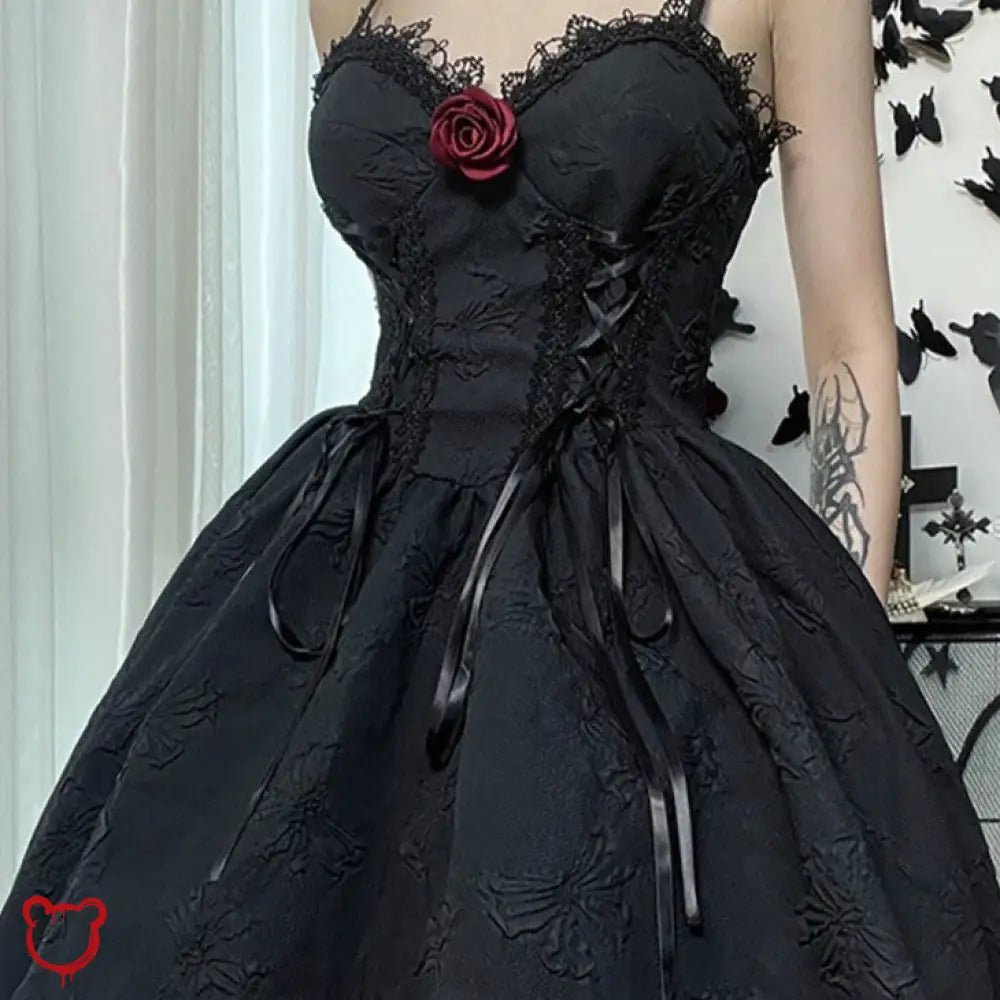 "Black Lace-Up Dress" – The Cursed Closet