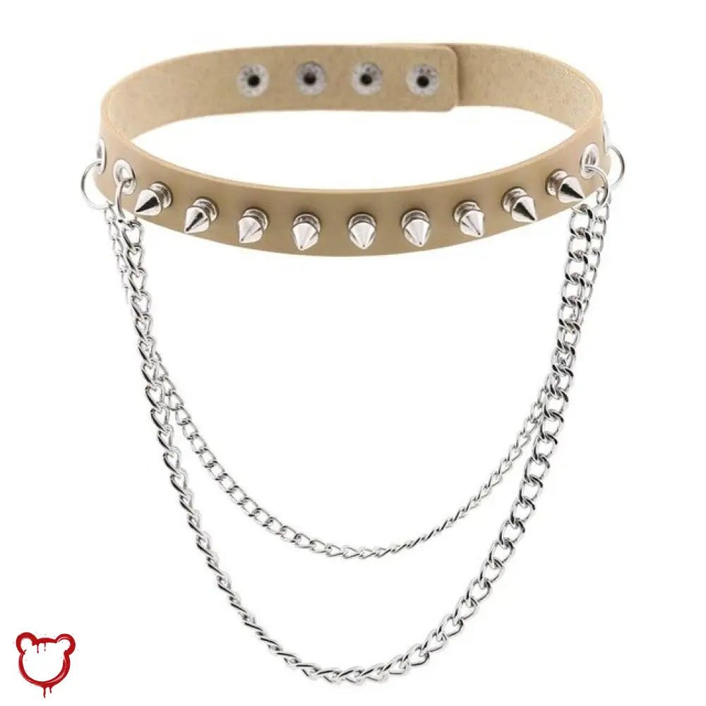 Studded Chain Leather Choker – The Cursed Closet